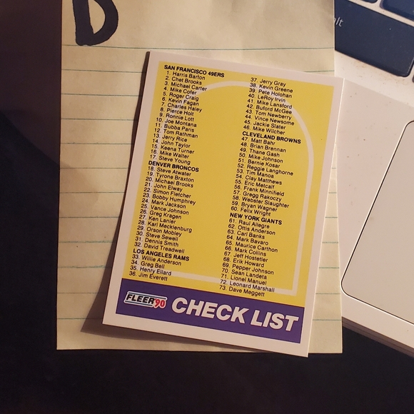 Other | Checklist Football Card | Poshmark